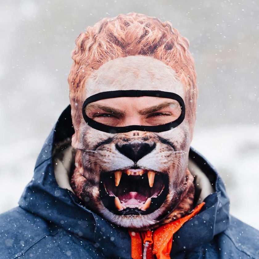 Shred the slopes in style with these ultra-realistic animal ski masks