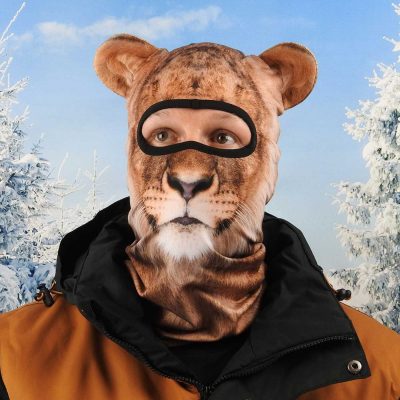 Shred the slopes in style with these ultra-realistic animal ski masks