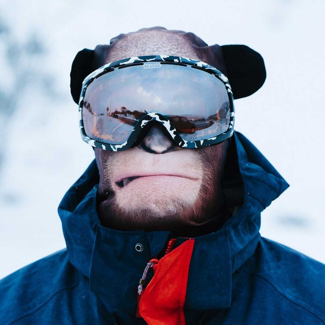 Shred the slopes in style with these ultra-realistic animal ski masks